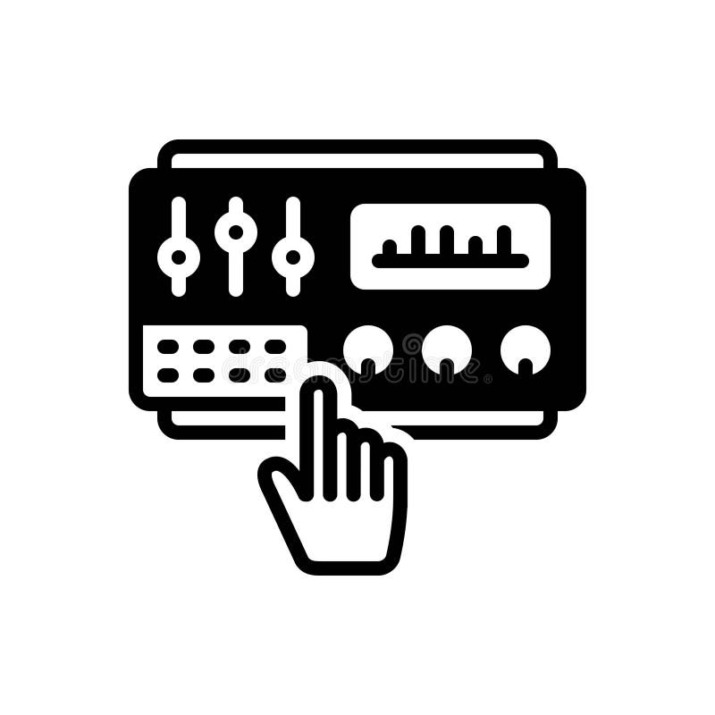 Black Solid Icon for Controlled, Adjustment and Setting Stock Vector ...