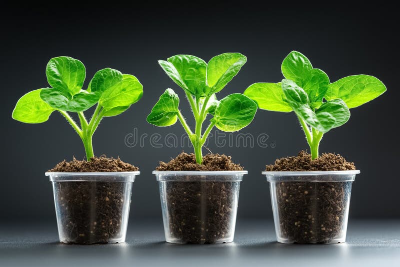 In a Controlled Outdoor Setting, Three Distinct Soybean Plants Exhibit ...