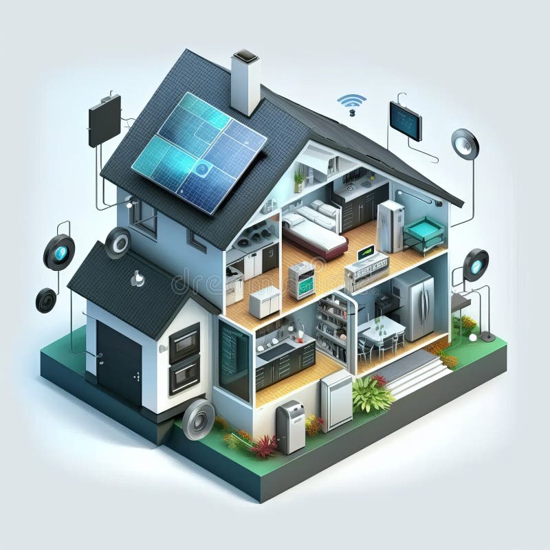 Controlled by Smart Home. Home Automation System Technology Stock ...