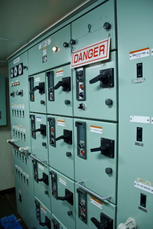 Electric Voltage Control Room of a Plant Stock Image - Image of factory ...