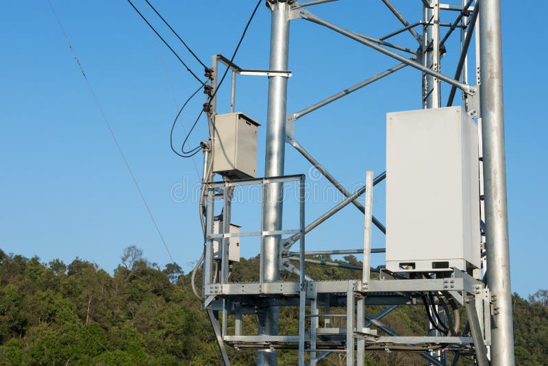 Controller Box and Transmitter Mast Stock Photo - Image of phone, data ...