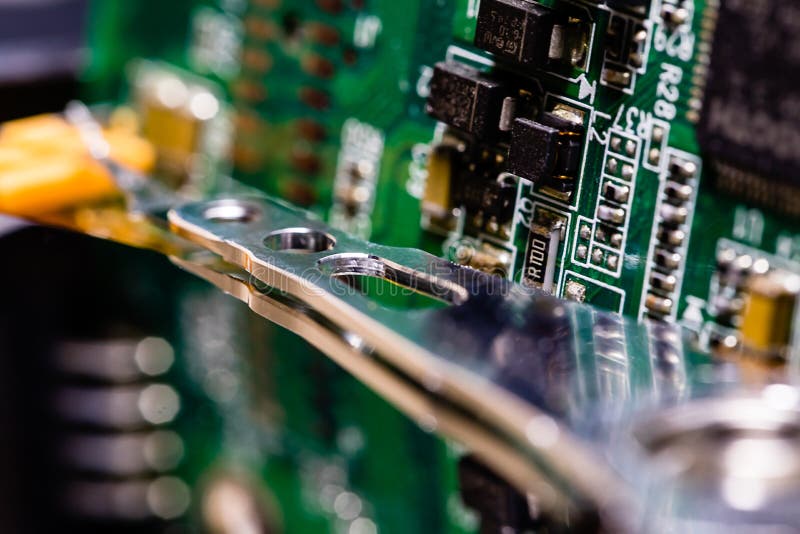 Controller Circuit Board and Hard Drive Spindle and Head Actuator in a ...