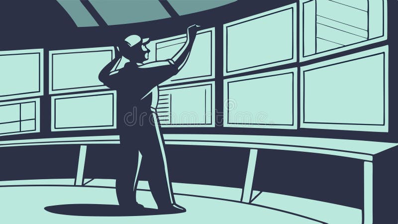 Controller in Control Room, Monitoring and Operations, Vector Design ...