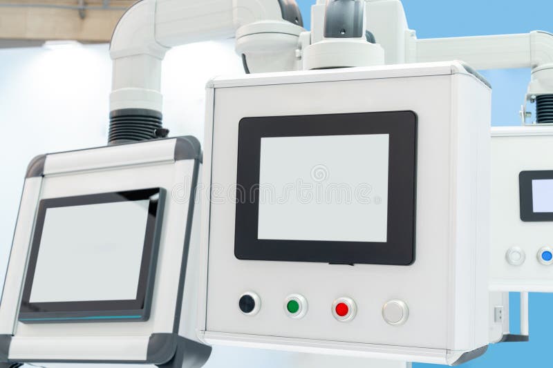 Controller with Display in a Smart Factory Stock Image - Image of ...