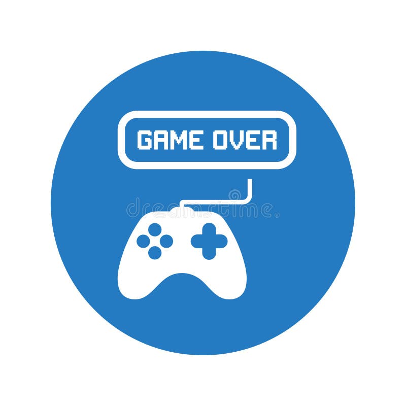 Controller, Finish, Game Icon. Blue Color Design Stock Illustration ...