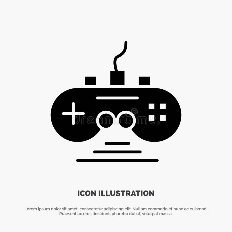 Controller, Game, Game Controller, Gamepad Solid Black Glyph Icon Stock ...