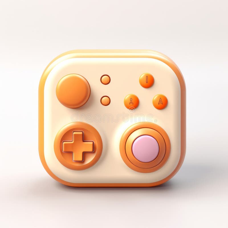 Controller Games Entertainment Web Icon Orange Gradient White ...