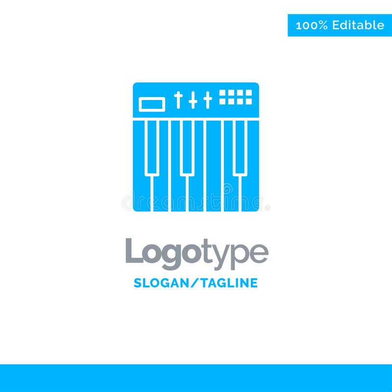 Controller, Hardware, Keyboard, Midi, Music Blue Solid Logo Template ...