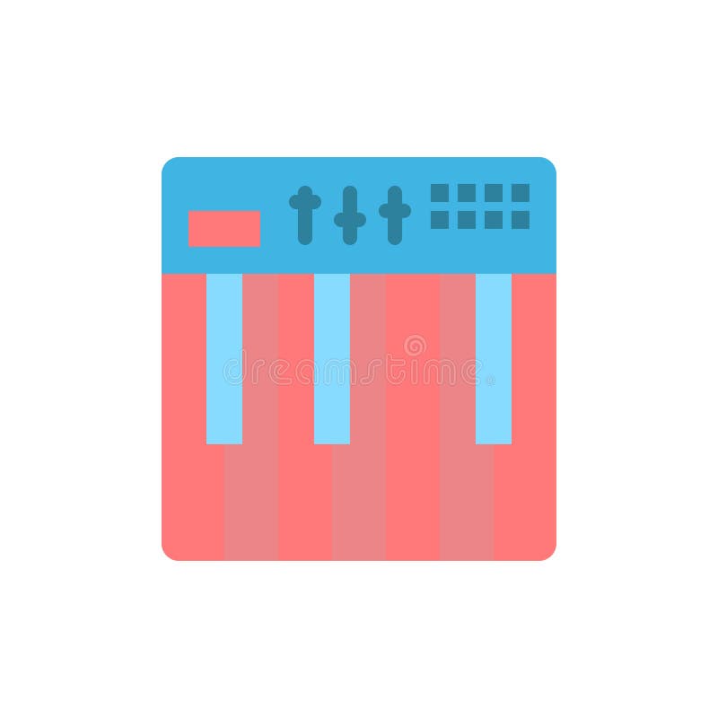 Controller, Hardware, Keyboard, Midi, Music Flat Color Icon. Vector ...