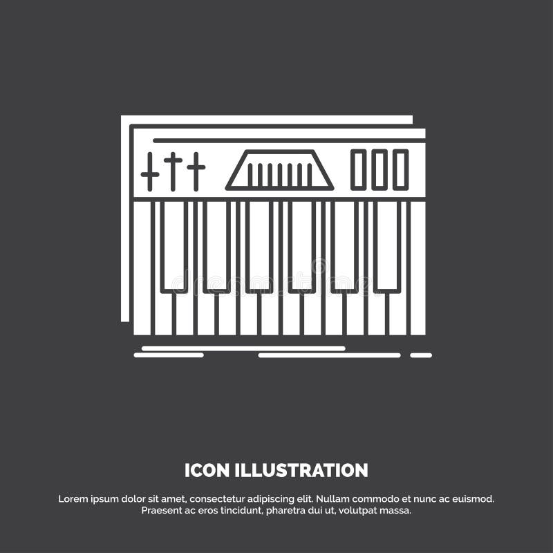 Controller Keyboard Keys Midi Sound Icon Glyph Vector Symbol For