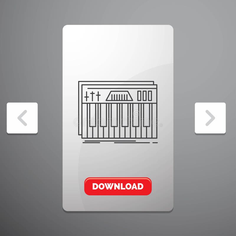 Controller, Keyboard, Keys, Midi, Sound Line Icon In Carousal Pagination Slider Design & Red ...