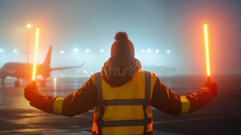 Controller Manages Aircraft Movements on the Runway during Low ...
