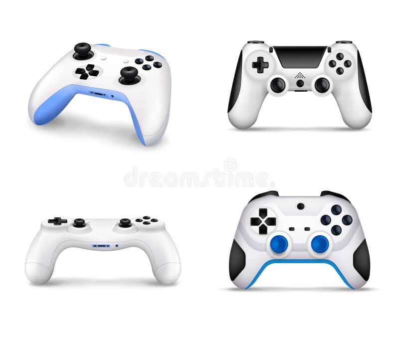 Controller Realistic Monochrome Set Stock Vector - Illustration of ...