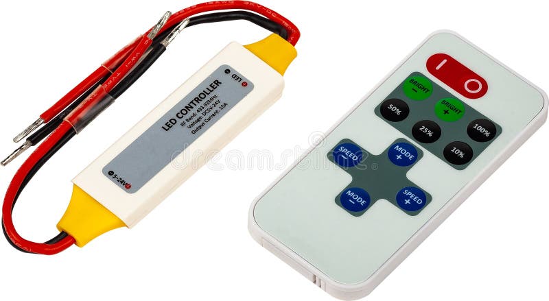 Controller for RGB LED with Remote Control Isolated on White Stock ...