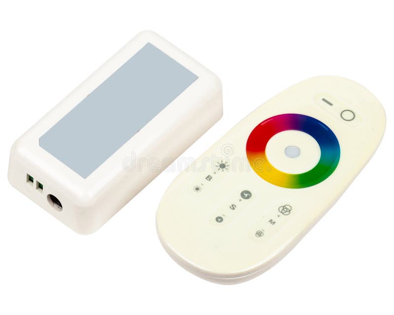 Controller for RGB LED with Remote Control Isolated on White Stock ...