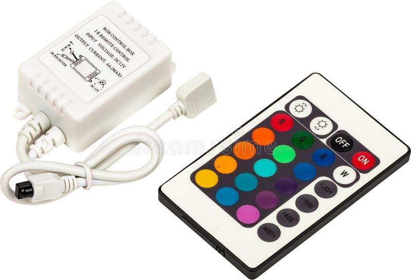 Controller for RGB LED with Remote Control Isolated on White Stock ...