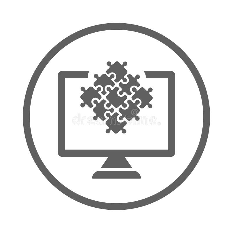 Controller, Solution, Puzzle, Game Icon. Gray Vector Sketch Stock ...