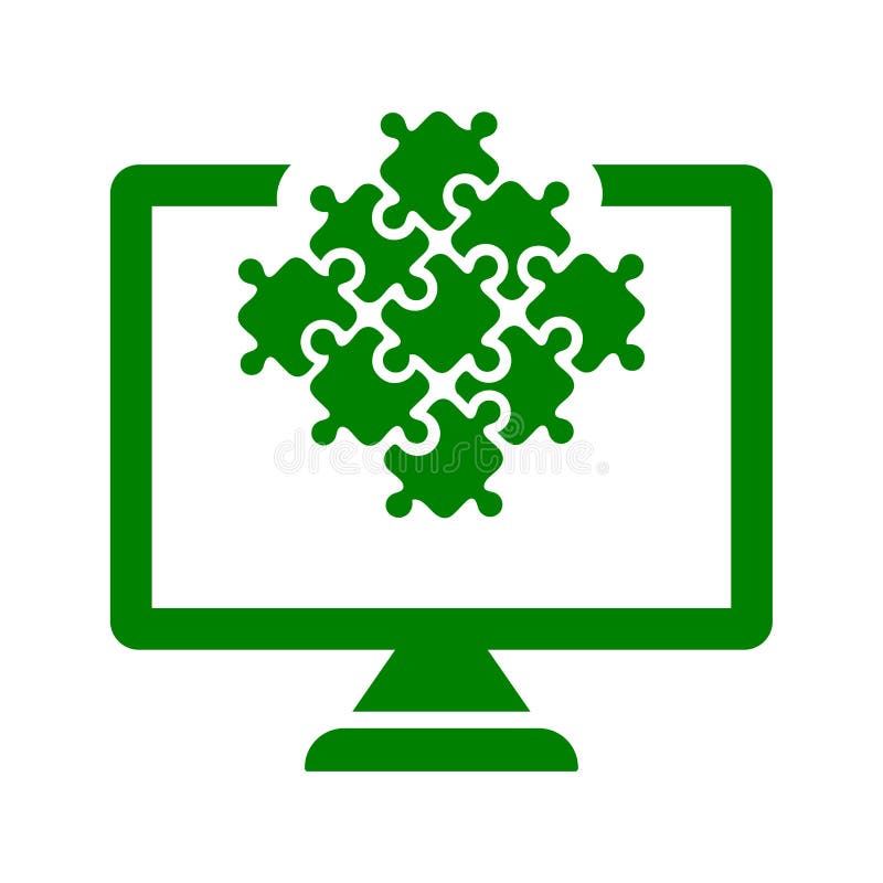 Controller, Solution, Puzzle, Game Icon. Green Vector Sketch Stock ...