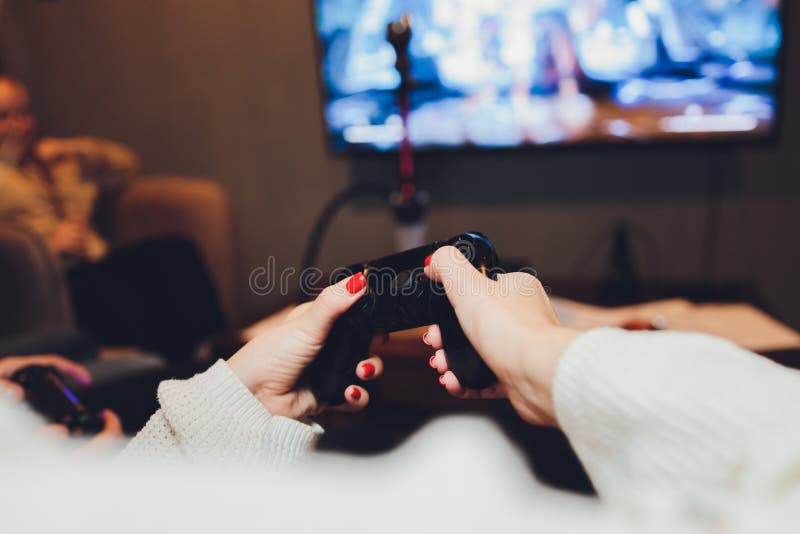 Controller or Videogame Joystick Console in Hands. Close Up, Game ...