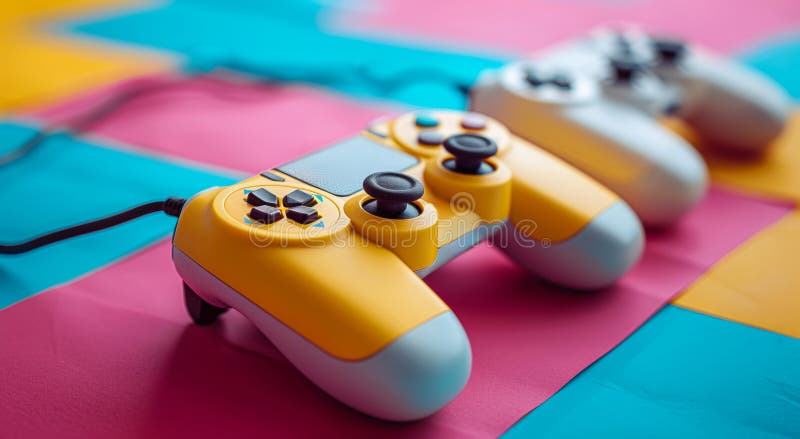 The Controllers are Placed in a Row, with the Yellow One in the Middle ...