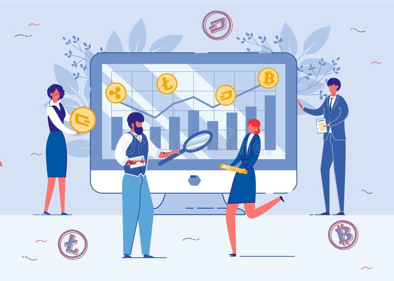 Controlling and Analyzing Crypto Currency Changes. Stock Vector ...