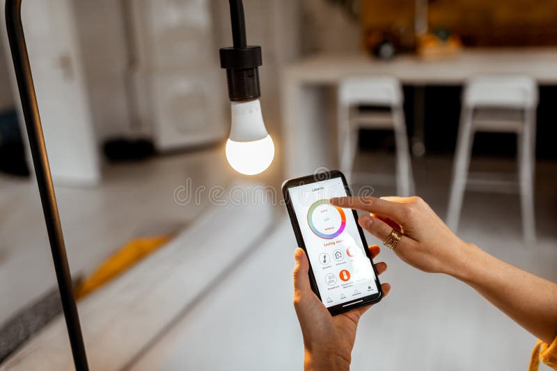 Controlling Light Bulb Mobile Device Stock Photos - Free & Royalty-Free ...
