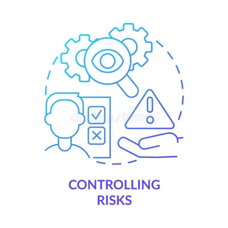 Controlling Risks Blue Gradient Concept Icon Stock Vector ...