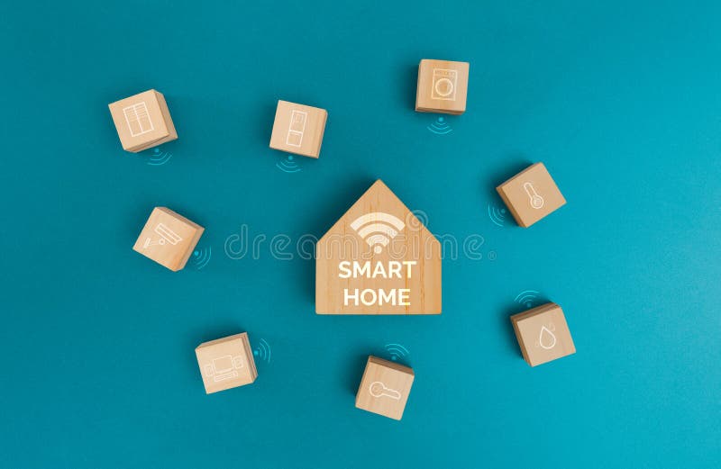 Controlling Smart Home Concept, Wireless Connections with Icons Home ...