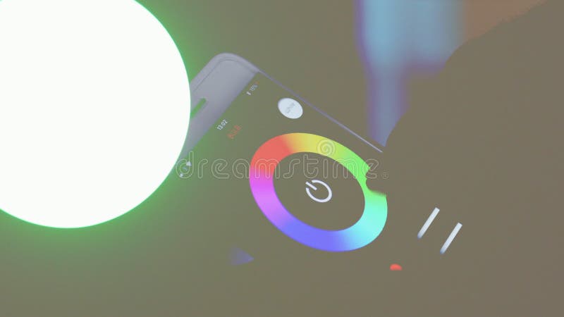 Controlling Smart Lighting with a Mobile Smart Phone Stock Video ...