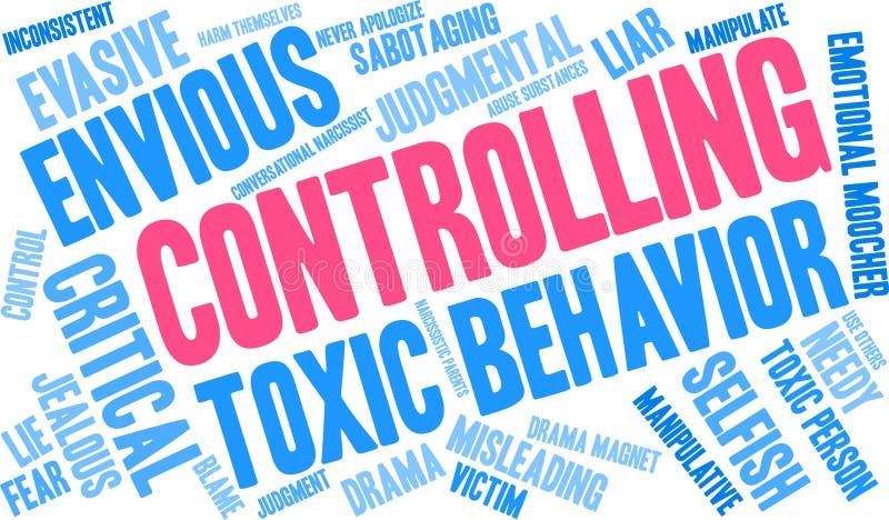 Controlling Word Cloud stock illustration. Illustration of evasive ...