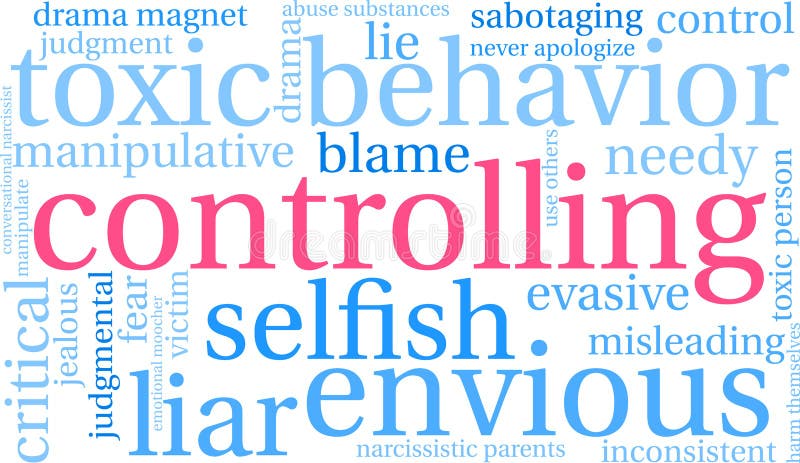 Controlling Word Cloud stock illustration. Illustration of evasive ...
