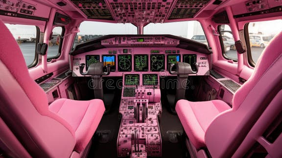 Controls airplane pink stock illustration. Illustration of design ...