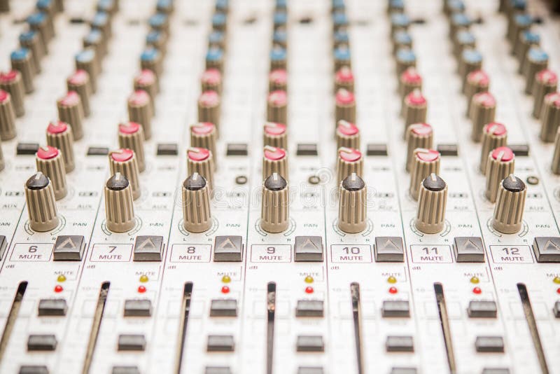 Controls Detail on Recording Audio Mixer Stock Photo - Image of live ...