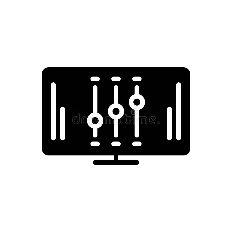 Black Solid Icon for Controls, Command and Monitoring Stock Vector ...