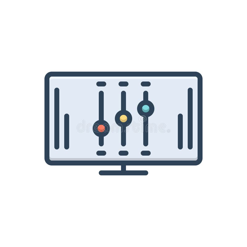 Color Illustration Icon for Controls, Command and Monitoring Stock ...