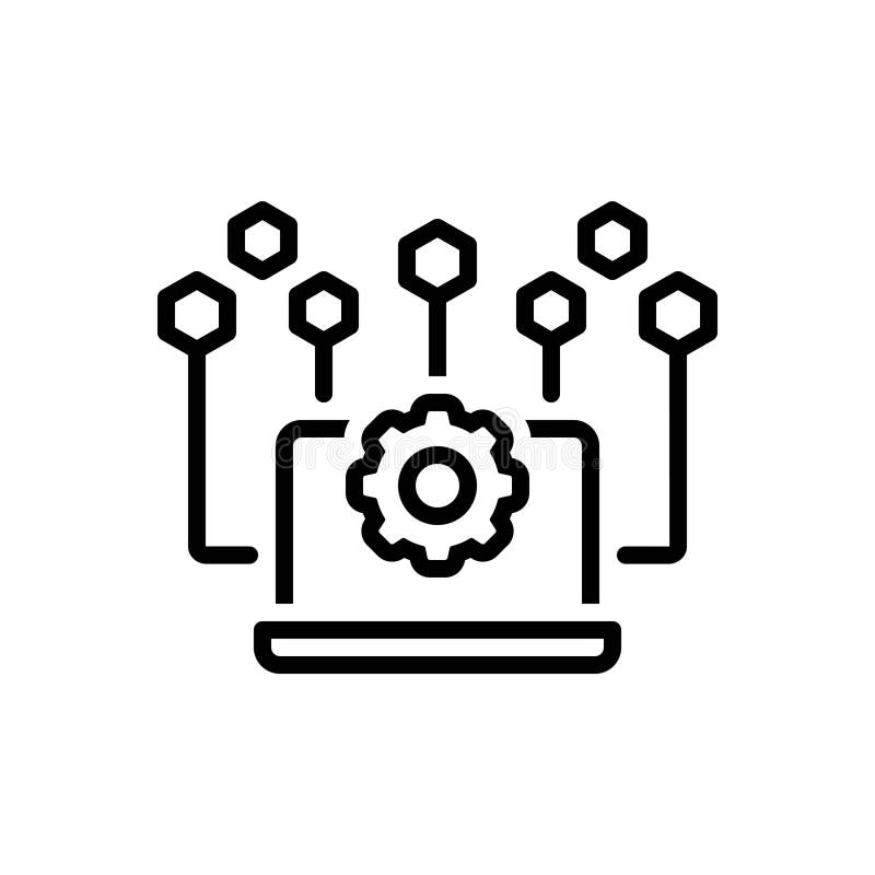 Black Line Icon for Controls, Command and Security Stock Vector ...