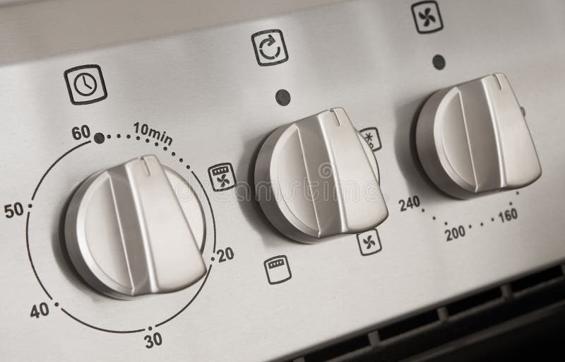 Controls of a Modern Stainless Steel Cooker Stock Photo - Image of knob ...