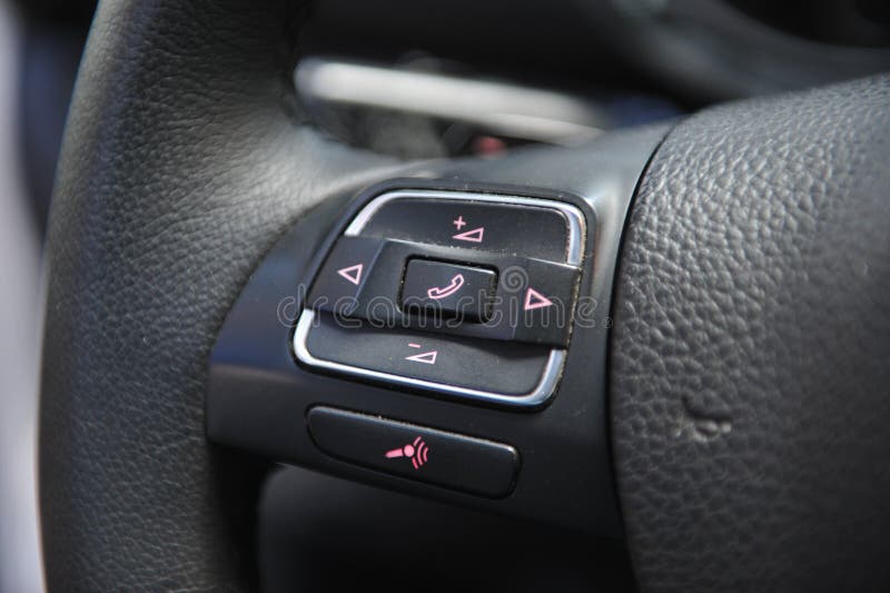 Controls Near the Steering Wheel in a Modern Car Stock Image - Image of ...