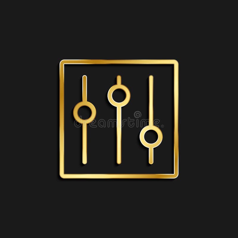 Settings - Gold Sign Mounted on Glossy Marble Wall - 3D Rendered ...