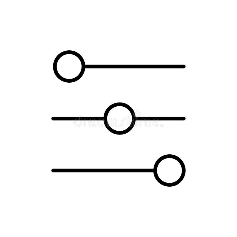 Controls Vector Icon, Outline Style, Isolated on White Background ...