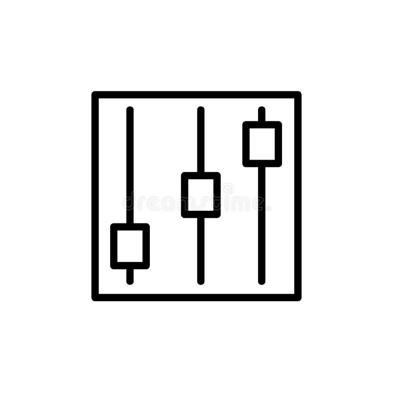 Controls Vector Icon. Outline Style, Isolated on White Background ...