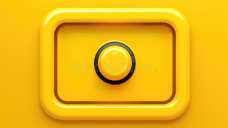 Controls Yellow Rectangle Button Stock Illustration - Illustration of ...