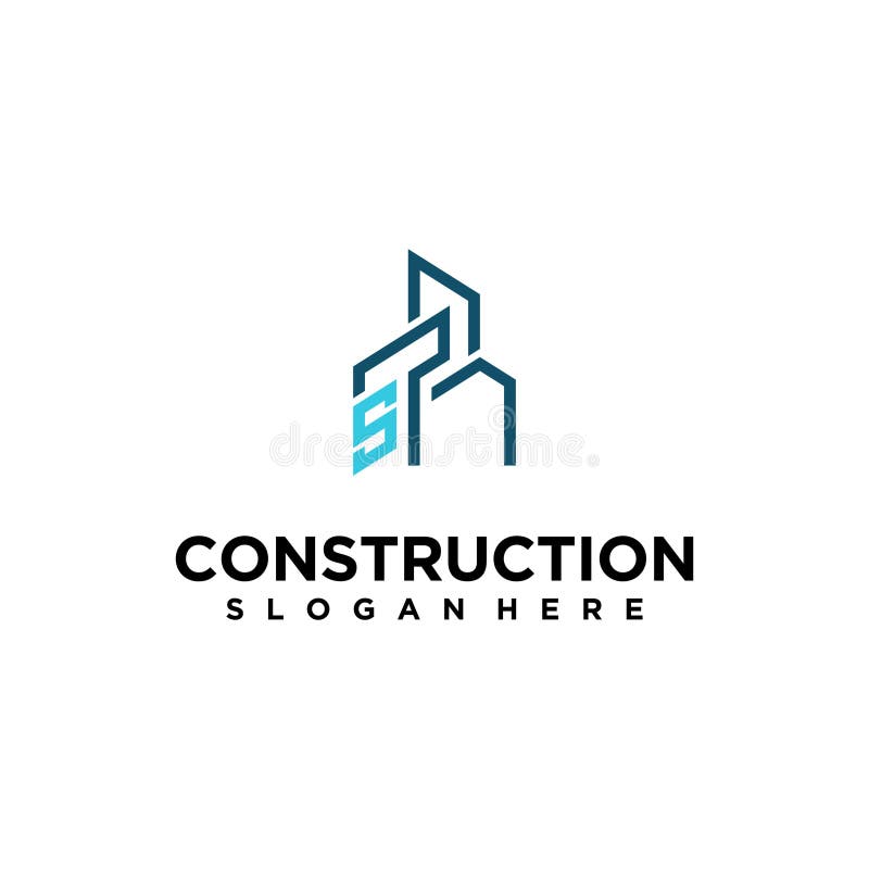 Contruction Logo Icon with Initial S Design Vector Illustration Stock ...