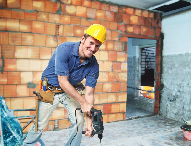 Contruction worker on duty stock photo. Image of tradesman - 17007336