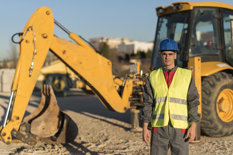 Contruction Worker Portrait Stock Photo - Image of crossed, camera ...
