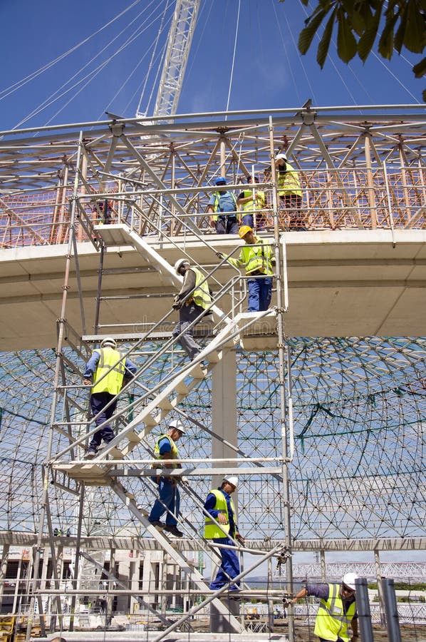 Contruction Workers after the Work Editorial Stock Photo - Image of ...