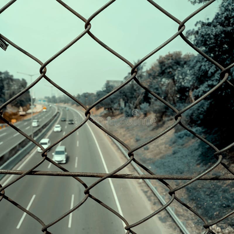 Contry Side Street Looking from a Square Fence Stock Image - Image of ...