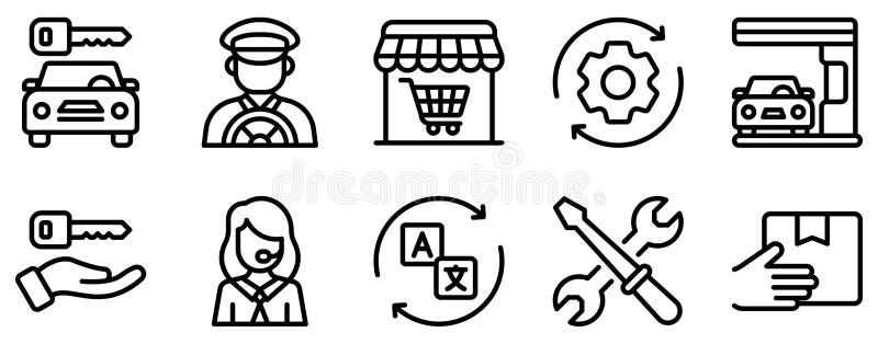 Convenience Icon Set Streamlined Line Style Collection for Easy Living ...