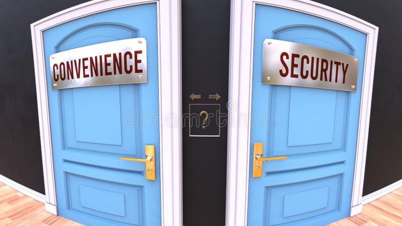 Convenience or Security - Two Options and a Choice Stock Illustration ...