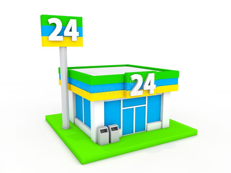 Convenience store stock illustration. Illustration of shopping - 33253627